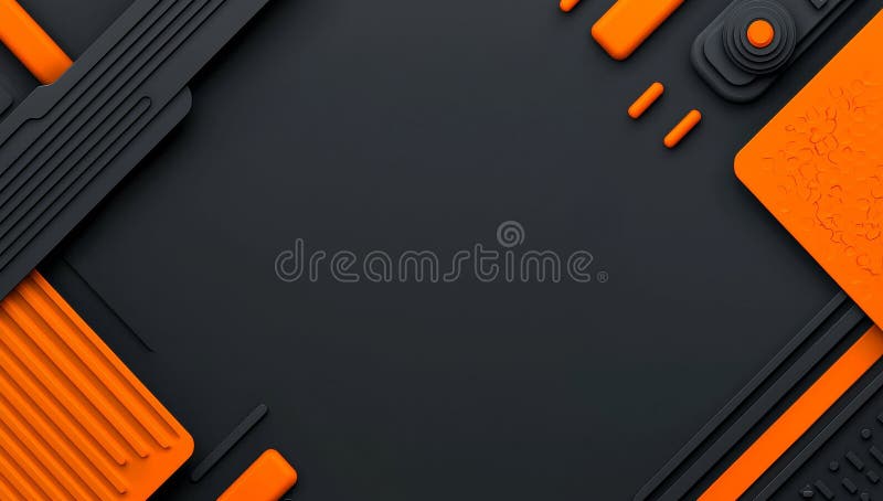 An Abstract Design with Sharp Angles and Bright Orange Highlights ...