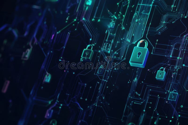 This Abstract Design Showcases a Fusion of Padlocks and Keys Set ...