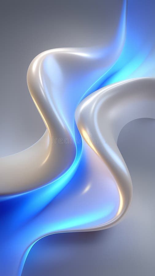 Abstract Design Showcases Smooth, Flowing Shapes with Radiant Blue and ...