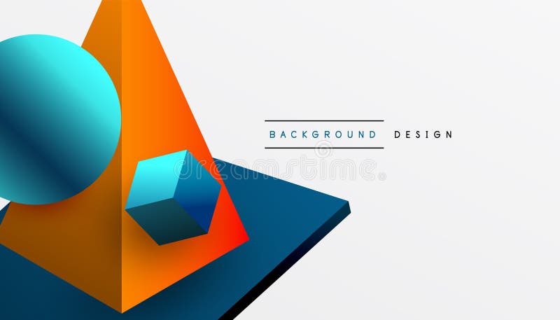 Abstract Design Showcasing Isometric Cubes, Pyramids, Squares, and ...