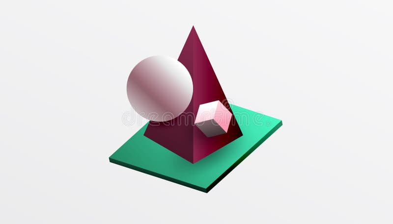 Abstract Design Showcasing Isometric Cubes, Pyramids, Squares, and ...