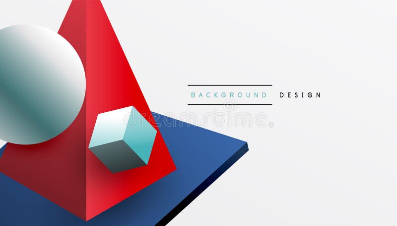 Abstract Design Showcasing Isometric Cubes, Pyramids, Squares, and ...