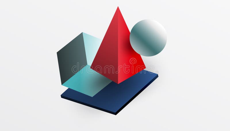 Abstract Design Showcasing Isometric Cubes, Pyramids, Squares, and ...