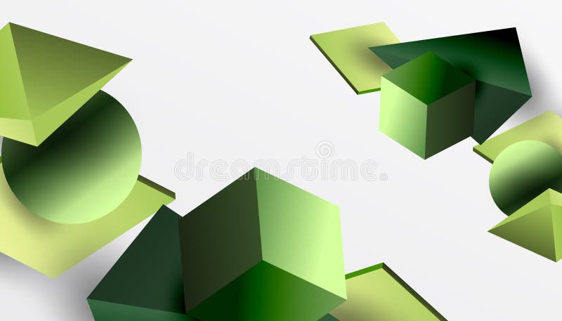 Abstract Design Showcasing Isometric Cubes, Pyramids, Squares, and ...