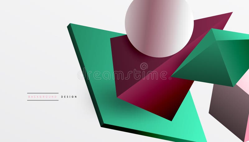 Abstract Design Showcasing Isometric Cubes, Pyramids, Squares, and ...