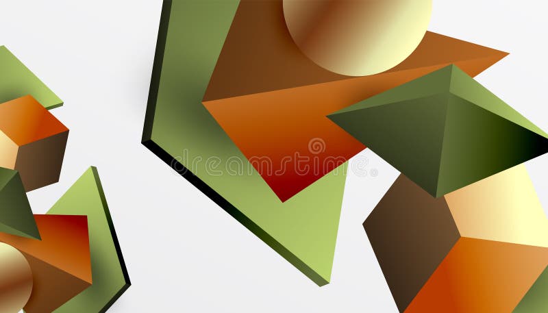 Abstract Design Showcasing Isometric Cubes, Pyramids, Squares, and ...
