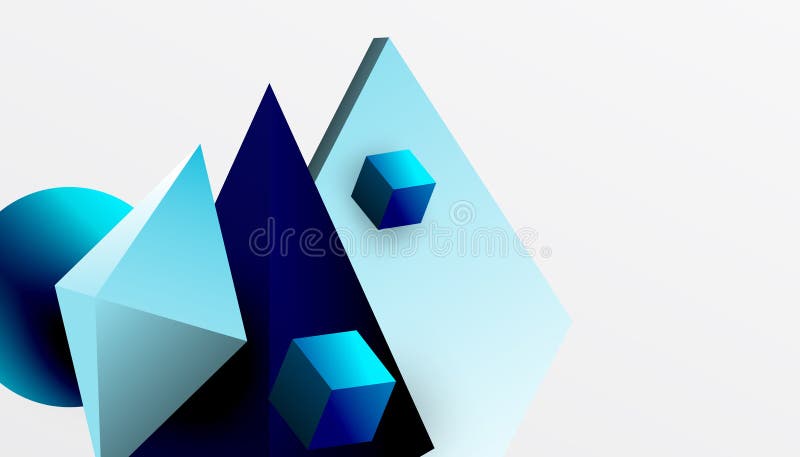 Abstract Design Showcasing Isometric Cubes, Pyramids, Squares, and ...