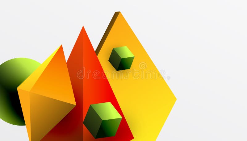 Abstract Design Showcasing Isometric Cubes, Pyramids, Squares, and ...
