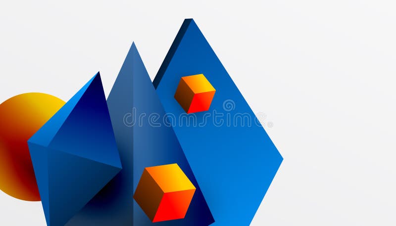 Abstract Design Showcasing Isometric Cubes, Pyramids, Squares, and ...
