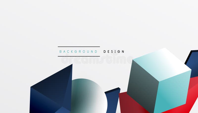 Abstract Design Showcasing Isometric Cubes, Pyramids, Squares, and ...