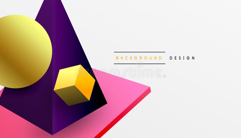Abstract Design Showcasing Isometric Cubes, Pyramids, Squares, and ...