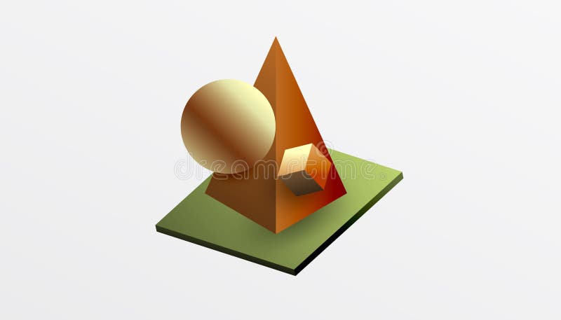 Abstract Design Showcasing Isometric Cubes, Pyramids, Squares, and ...