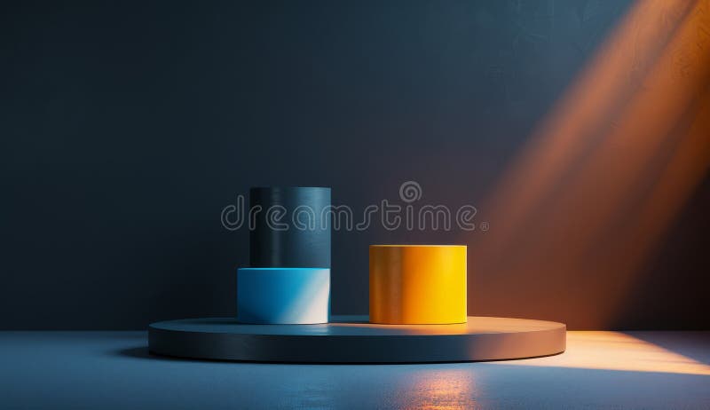 Abstract Design Showcasing a Podium with Three Colorful Bar Graphs ...