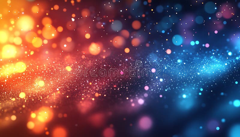 An Abstract Design Showing Colorful Blurred Particles and Lights Stock ...