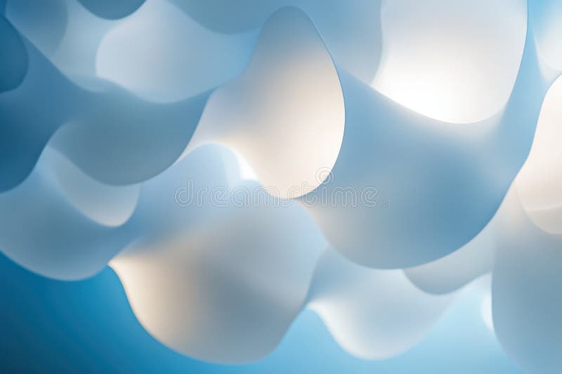 Abstract Design of Soft Blue and White Curved Shapes in a Modern ...