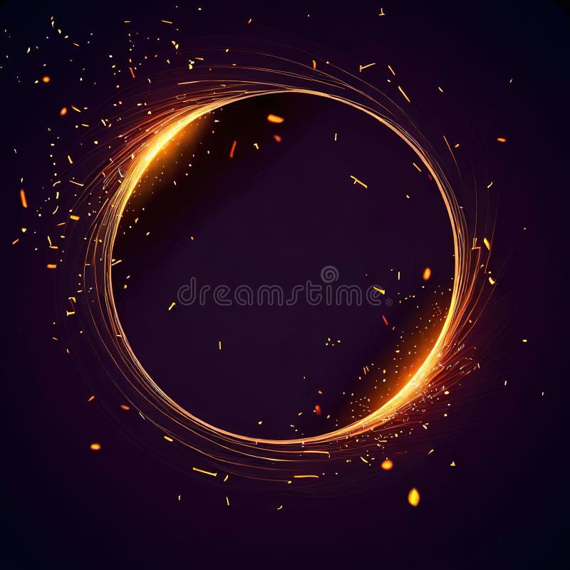 Abstract Design Sparks are Flying,round Frame with Text for Banner ...