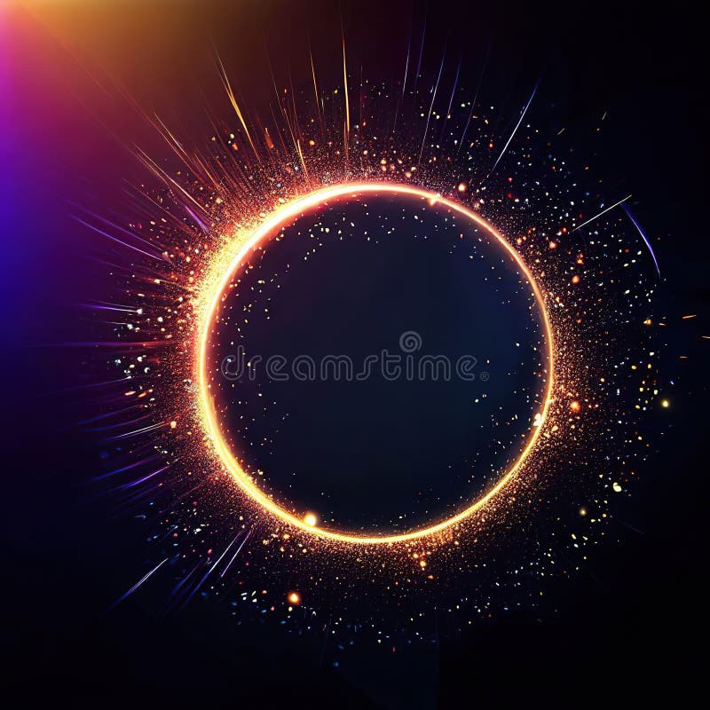 Abstract Design Sparks are Flying,round Frame with Text for Banner ...