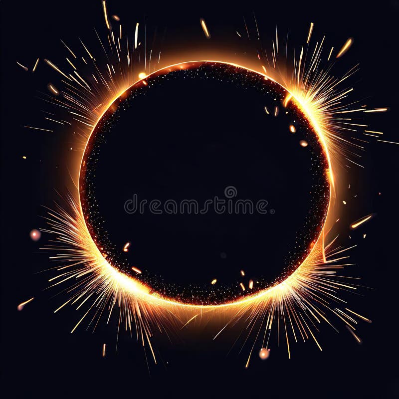 Abstract Design Sparks are Flying,round Frame with Text for Banner ...