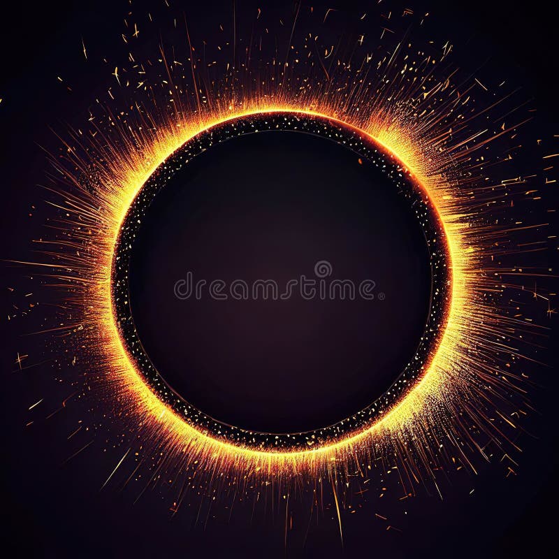 Abstract Design Sparks are Flying,round Frame with Text for Banner ...