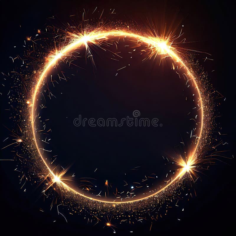 Abstract Design Sparks are Flying,round Frame with Text for Banner ...