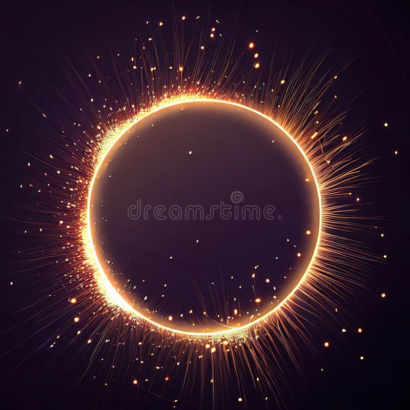 Abstract Design Sparks are Flying,round Frame with Text for Banner ...