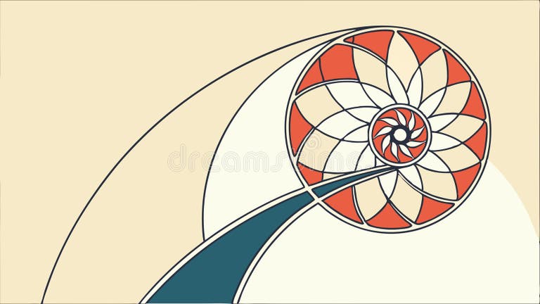 An Abstract Design with a Spiral Flower Pattern Evolving from a Line ...