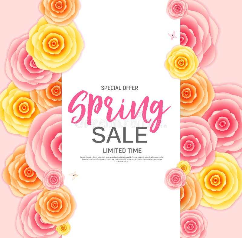 Abstract Design Spring Sale Banner Template. Vector Illustration Stock ...