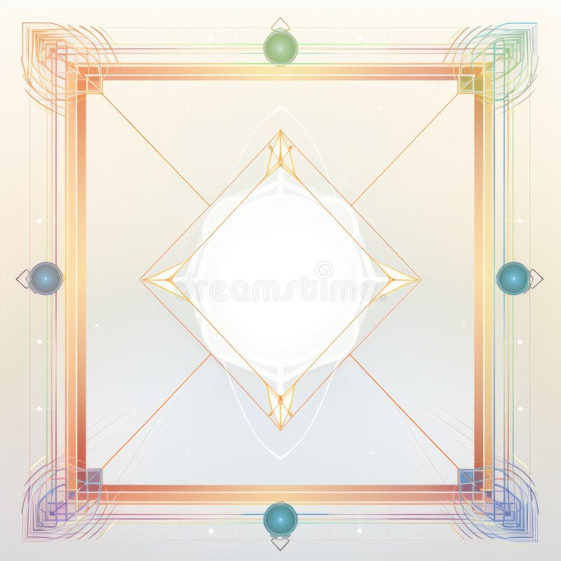 An Abstract Design with a Square Frame and a Circle in the Center Stock ...