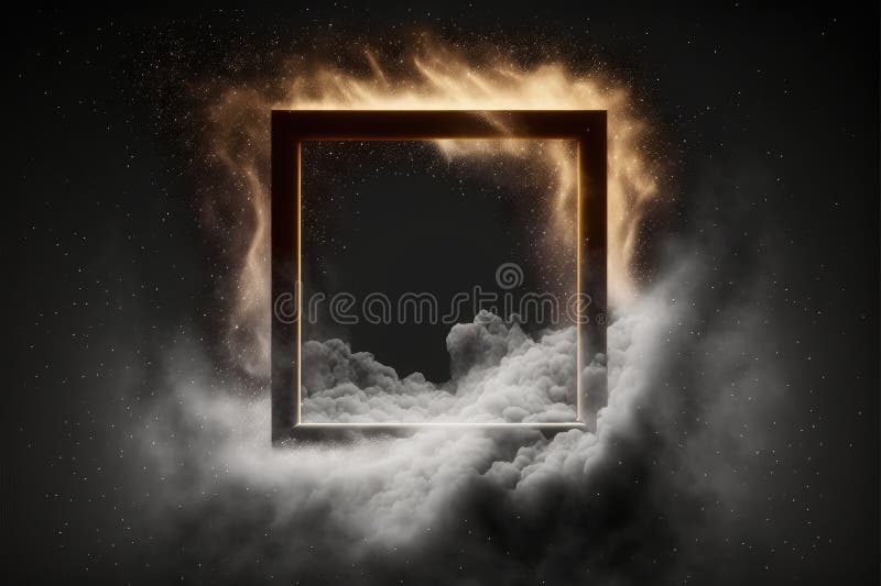 Abstract Design of Square Shape Clouds with Dying Colorful Particles ...