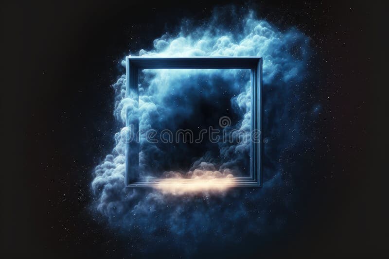 Abstract Design of Square Shape Clouds with Dying Colorful Particles ...