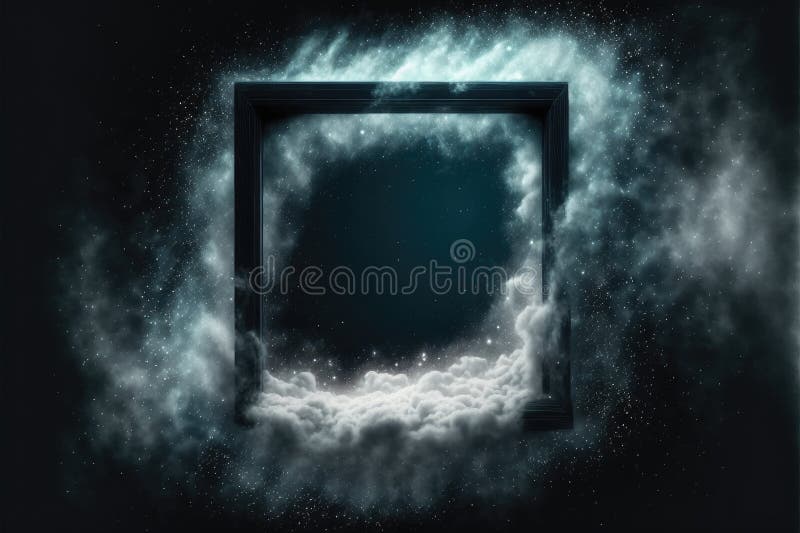 Abstract Design of Square Shape Clouds with Dying Colorful Particles ...