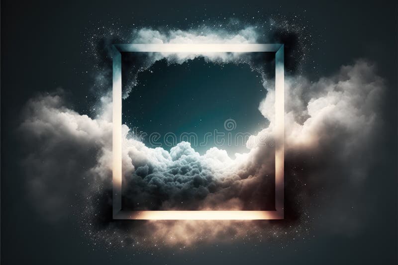 Abstract Design of Square Shape Clouds with Dying Colorful Particles ...