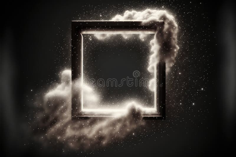 Abstract Design of Square Shape Clouds with Dying Colorful Particles ...