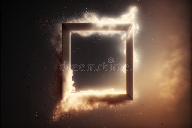 Abstract Design of Square Shape Clouds with Dying Colorful Particles ...