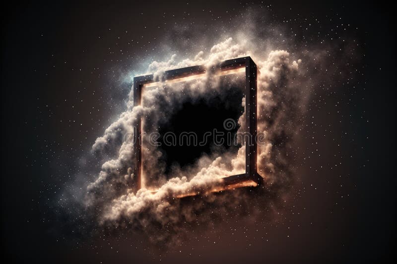 Abstract Design of Square Shape Clouds with Dying Colorful Particles ...