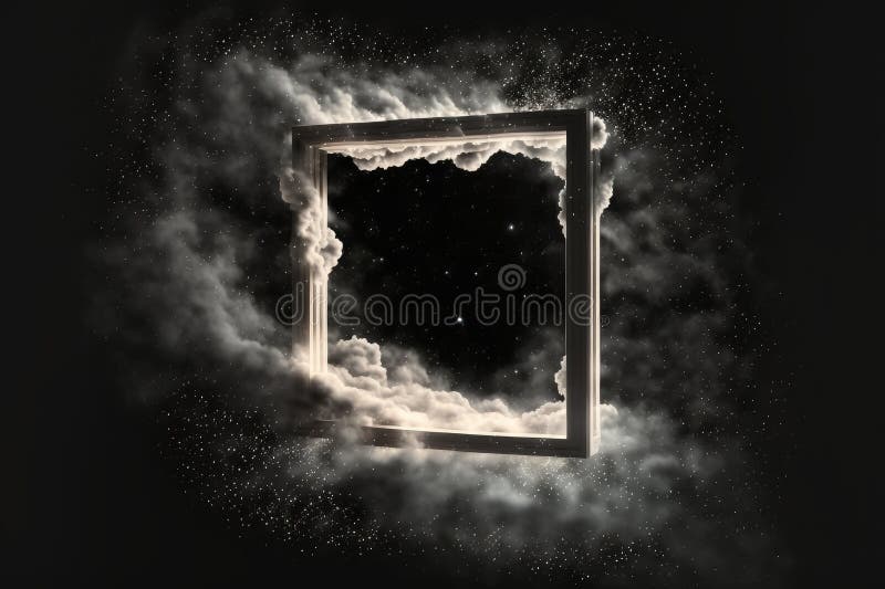 Abstract Design of Square Shape Clouds with Dying Colorful Particles ...