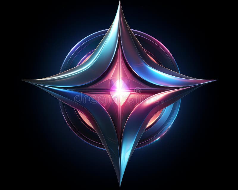 An Abstract Design of a Star on a Black Background Stock Illustration ...