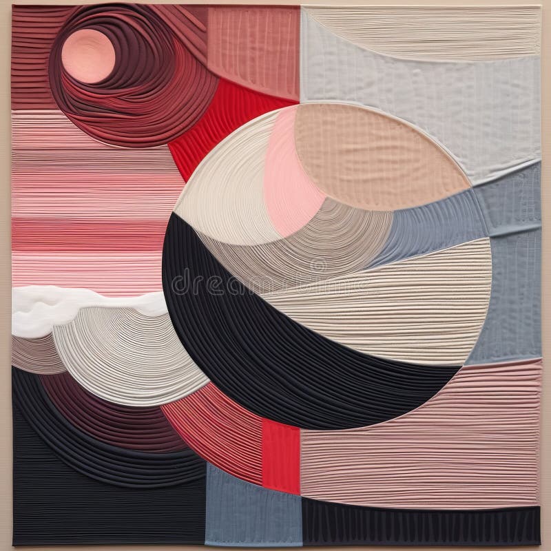 Abstract Paper Painting with Circular Shapes and Aggressive Quilting by ...