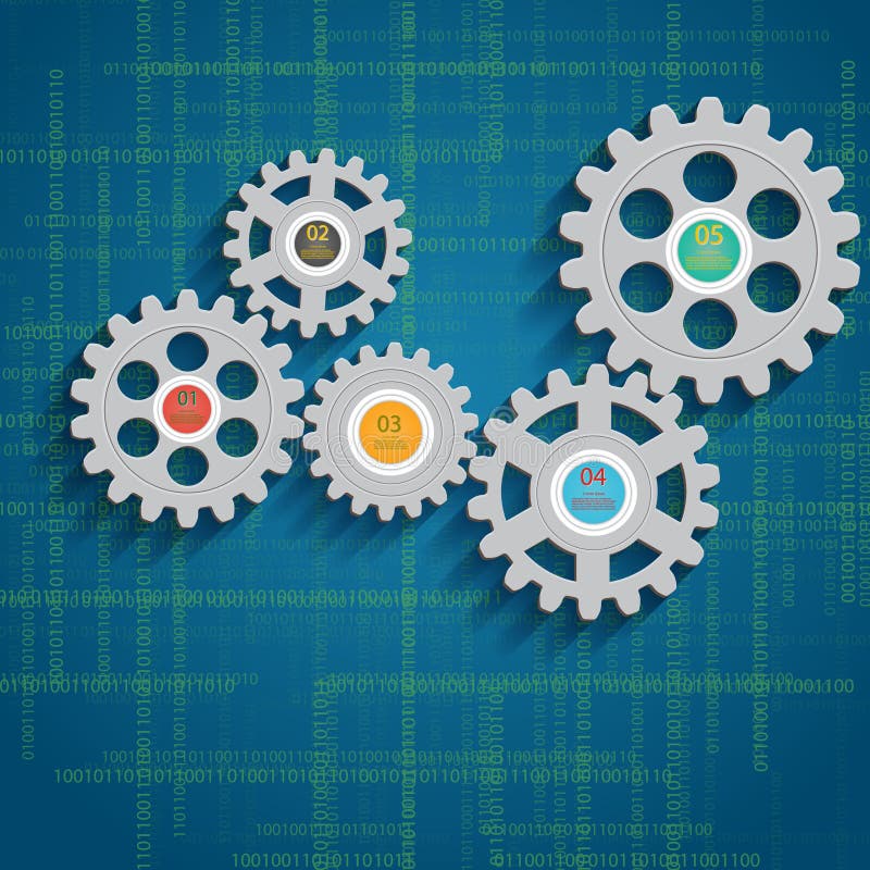 Abstract Design Template Background with Gear Wheels. Stock Vector ...