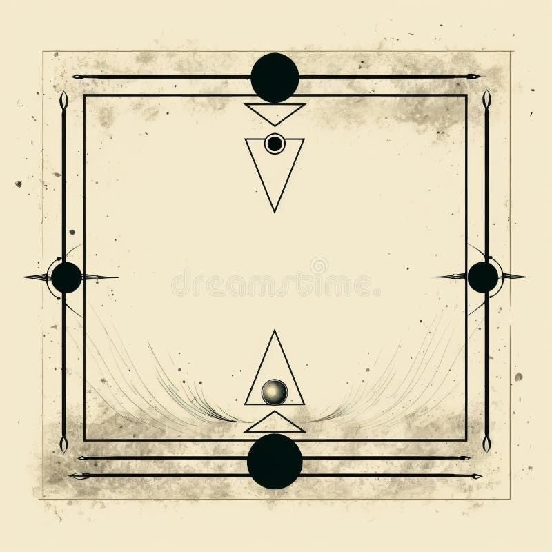 An Abstract Design with Three Triangles and a Circle in the Center ...