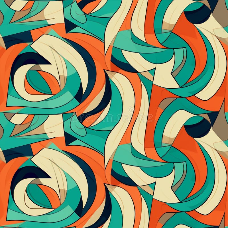 Abstract Design Tile Showcases Intricate Patterns and Vibrant Colors ...