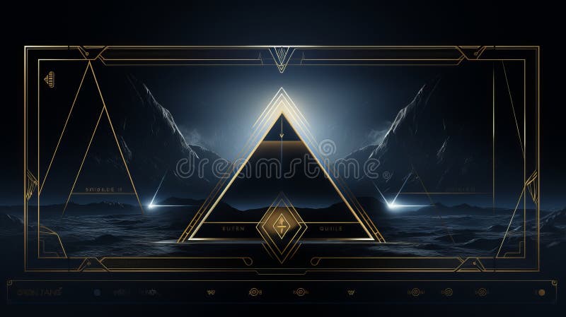 An Abstract Design with a Triangle in Front of a Dark Background Stock ...