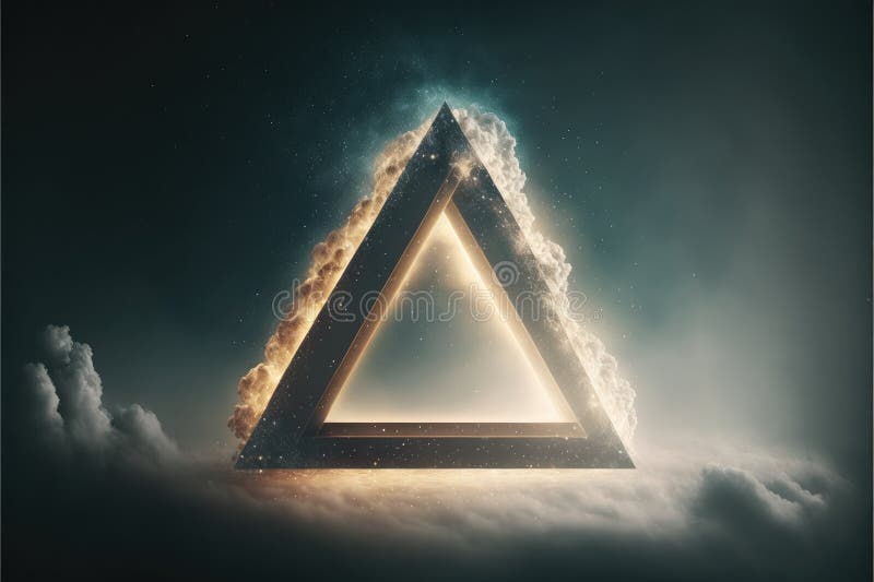 Abstract Design of Triangle Shape Cloud with Dying Colorful Particles ...