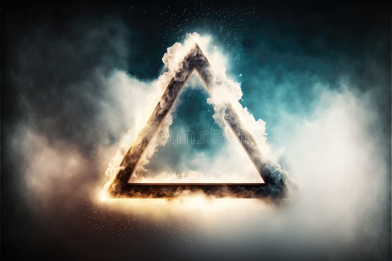 Abstract Design of Triangle Shape Cloud with Dying Colorful Particles ...