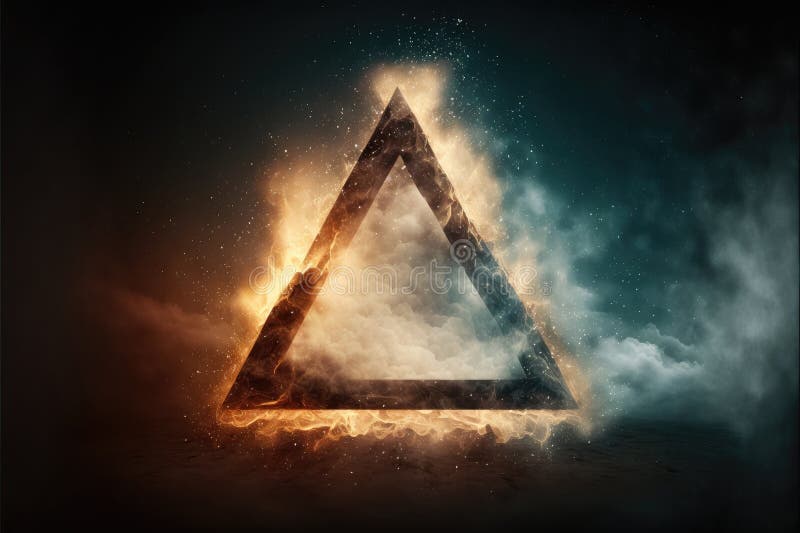 Abstract Design of Triangle Shape Cloud with Dying Colorful Particles ...