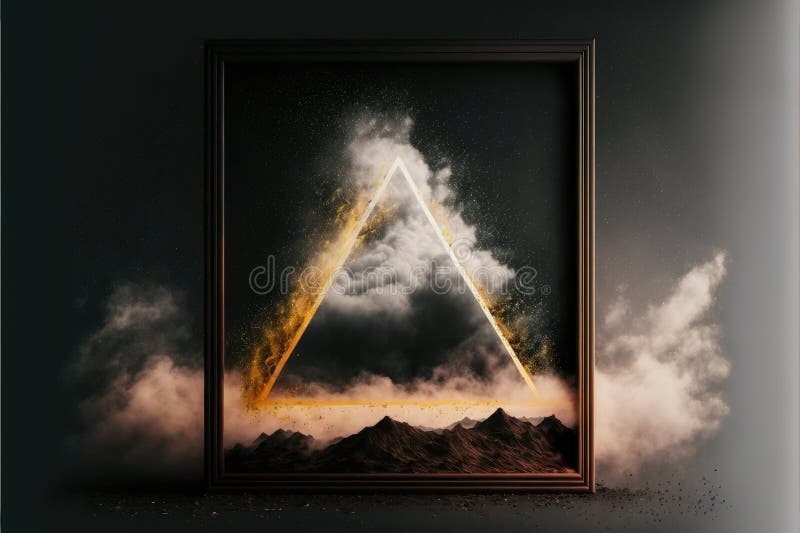 Abstract Design of Triangle Shape Cloud with Dying Colorful Particles ...