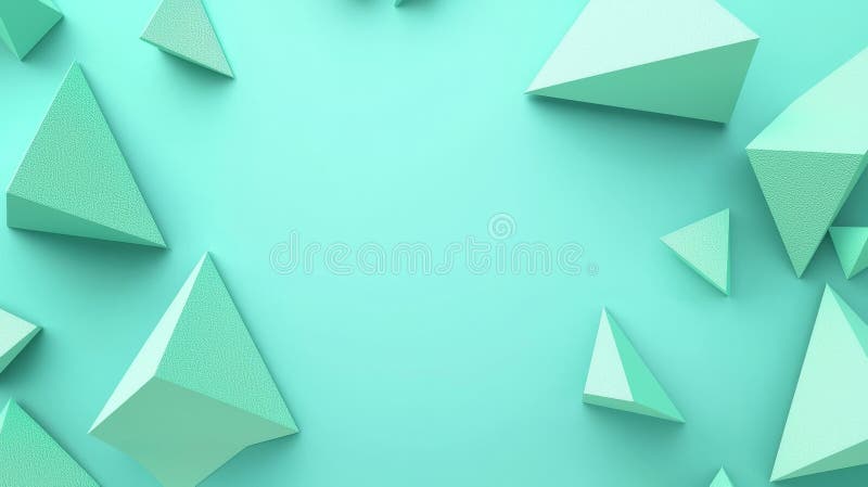 An Abstract Design of Triangles Set Against a Teal Background. Stock ...