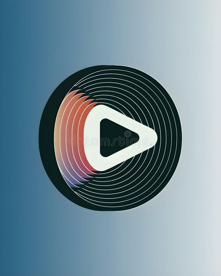 Abstract Design with Triangular Play Button and Gradient Colors Stock ...