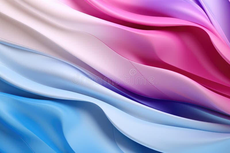 Abstract Design with Vibrant Pink, Blue and White Waves. Colorful Wavy ...