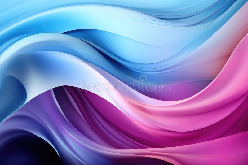 Abstract Design with Vibrant Pink, Blue and White Waves. Colorful Wavy ...